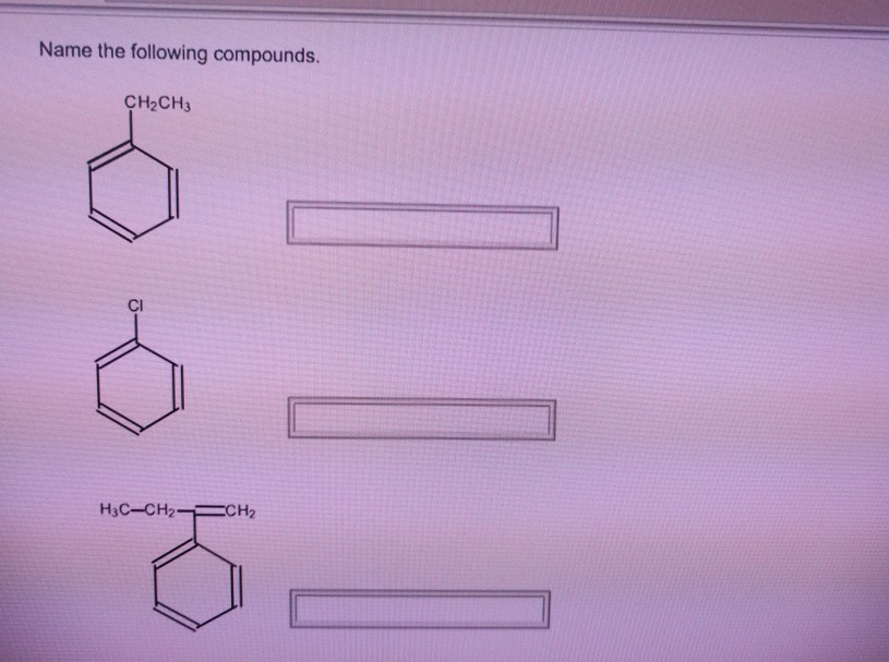 Solved Name the following compounds. | Chegg.com