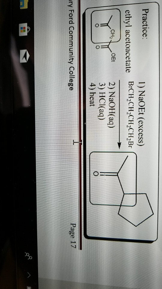 Solved Practice: 1) NaOEt (excess) BrCH2CH2CH-CH2 Br ㄧ - | Chegg.com