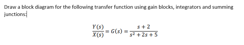 Solved Draw a block diagram for the following transfer | Chegg.com