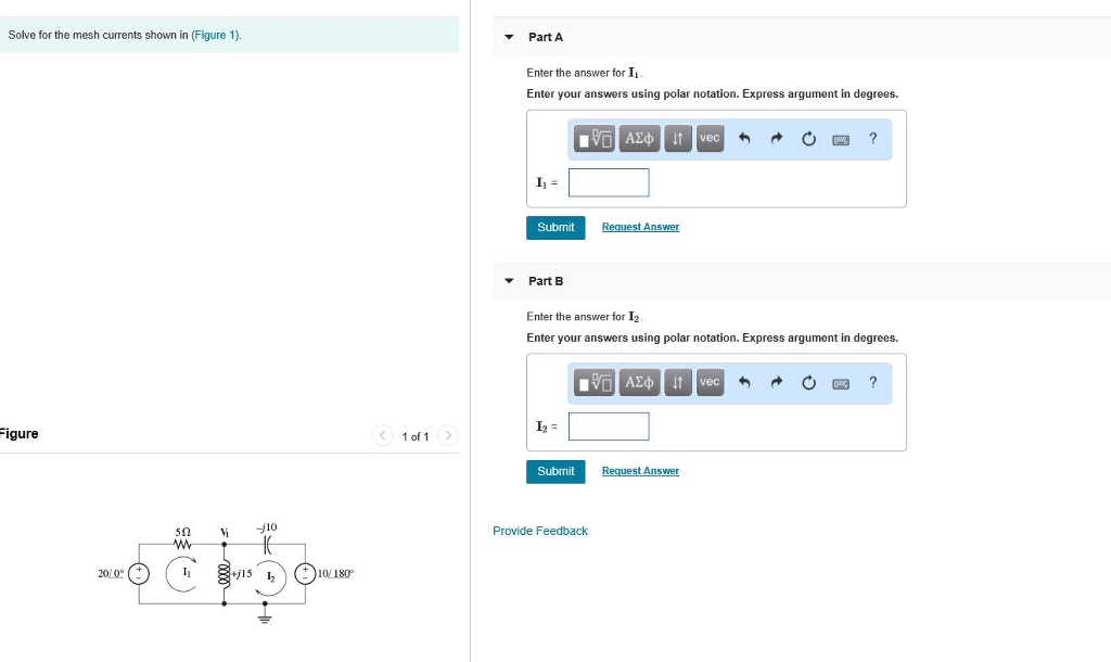 Solved Solve for the mesh currents shown in (Figure 1). Part | Chegg.com