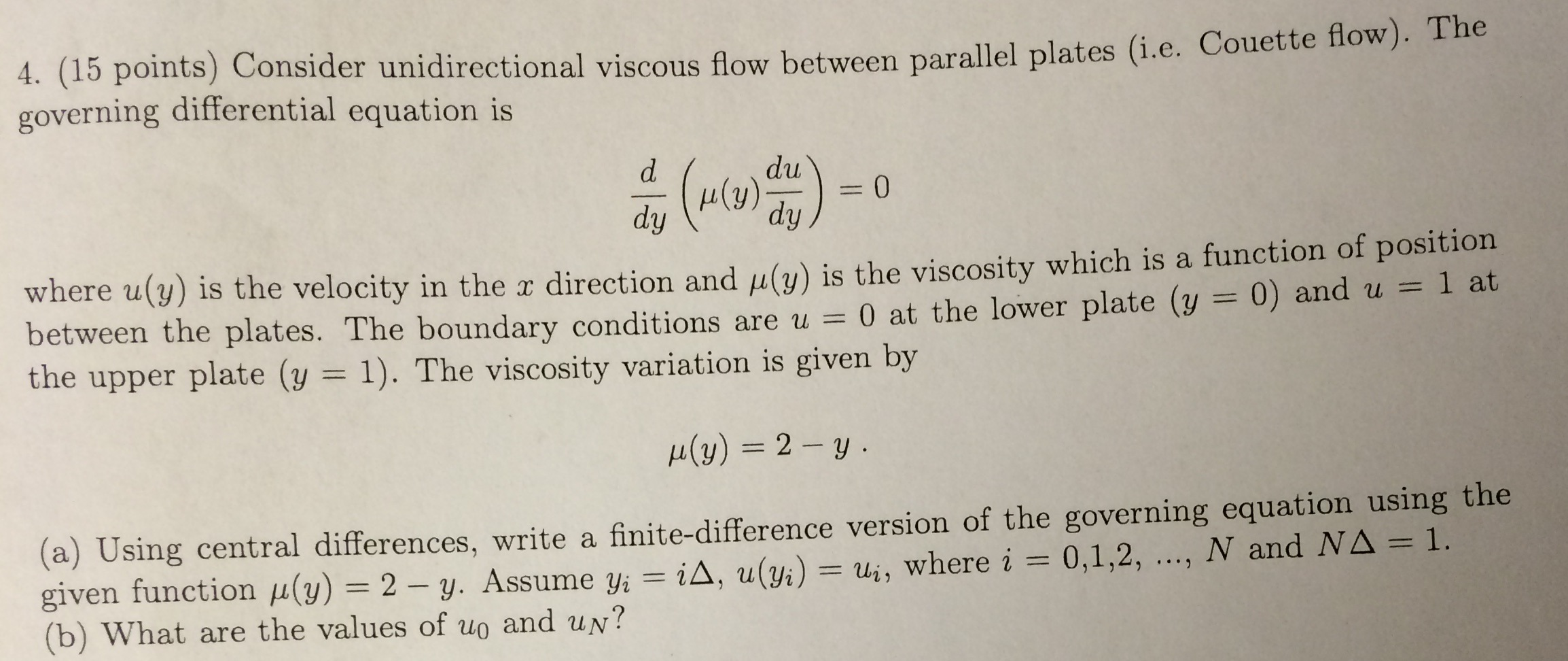 Solved Consider unidirectional viscous flow between parallel | Chegg.com