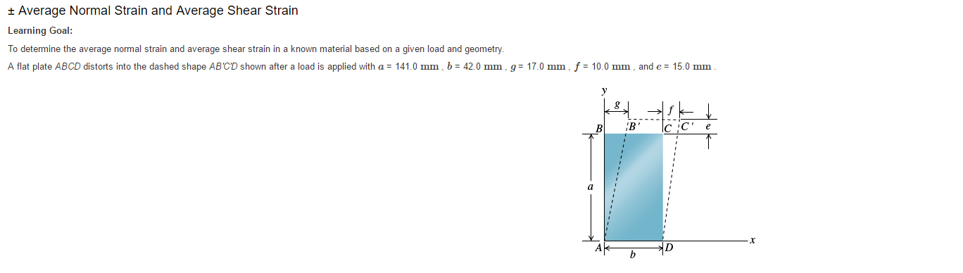 Solved To determine the average normal strain and average | Chegg.com