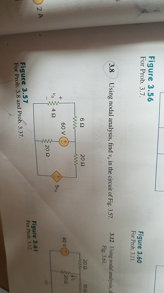 Solved Figure 3.56 For Prob. 3.7 Figure 3.60 For Prob. 3.11. | Chegg.com
