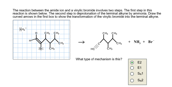 Solved The reaction between the amide ion and a vinylic | Chegg.com