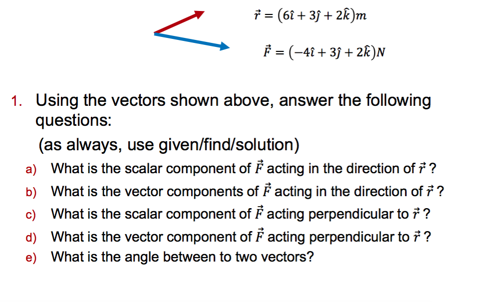 Solved Using the vectors shown above, answer the following | Chegg.com
