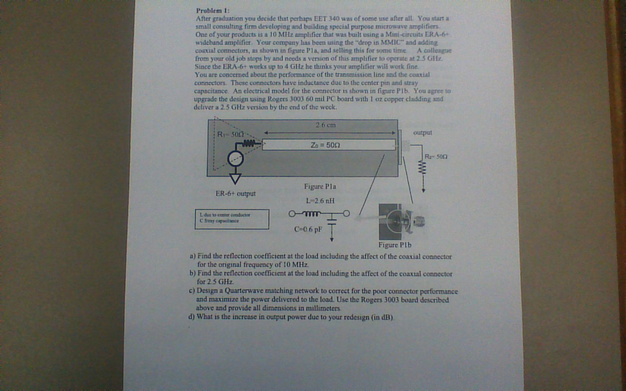 Solved a) Find the reflection coefficient at the load | Chegg.com