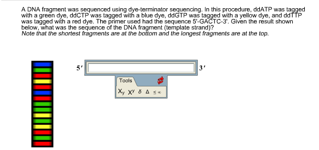 A DNA fragment was sequenced using dye-terminator | Chegg.com