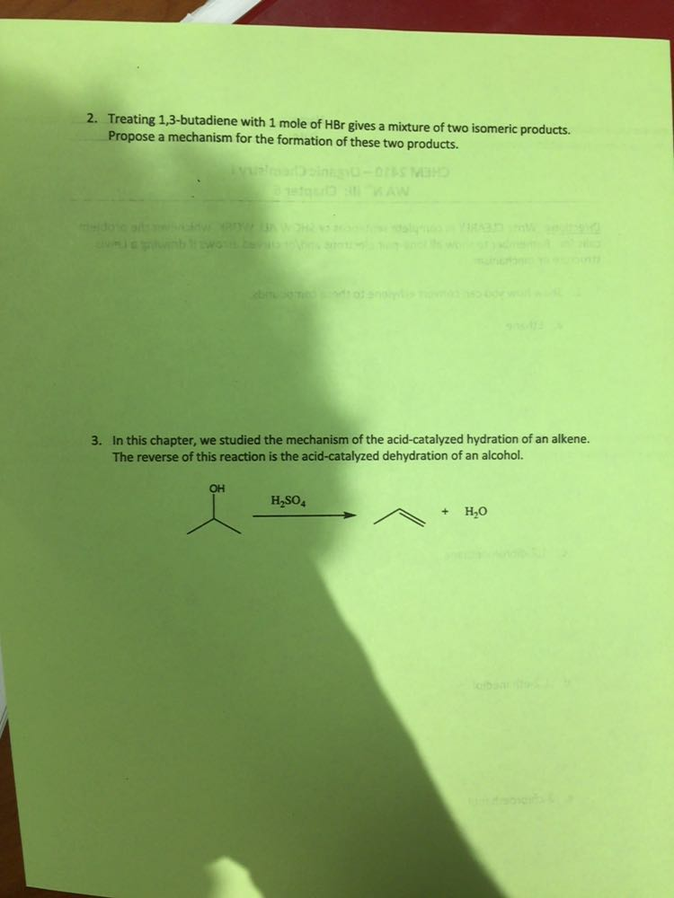 Solved Treating 1,3-butadiene with 1 mole of HBr gives a | Chegg.com
