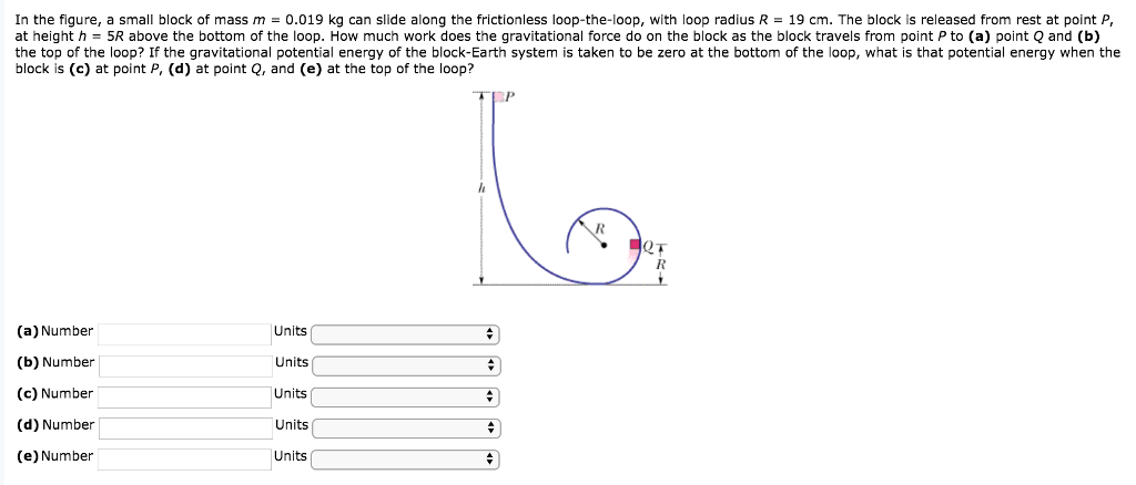 Solved In the gure, a small block of mass m = 0 019 kg can | Chegg.com