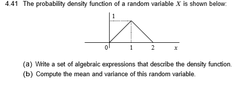 Solved 4.41 The probability density function of a random | Chegg.com
