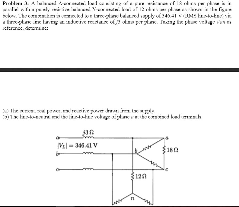 Solved A balanced A-connected load consisting of a pure | Chegg.com