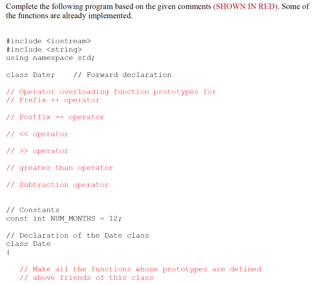 *C++ program. *Must use code provided and must | Chegg.com