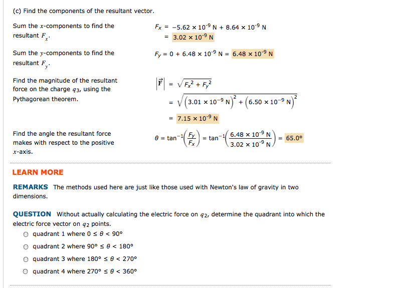Apply Coulomb's law in two dimensions. Consider two | Chegg.com