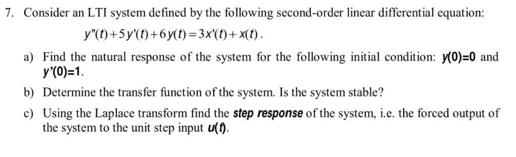 Solved Consider an LTI system defined by the following | Chegg.com
