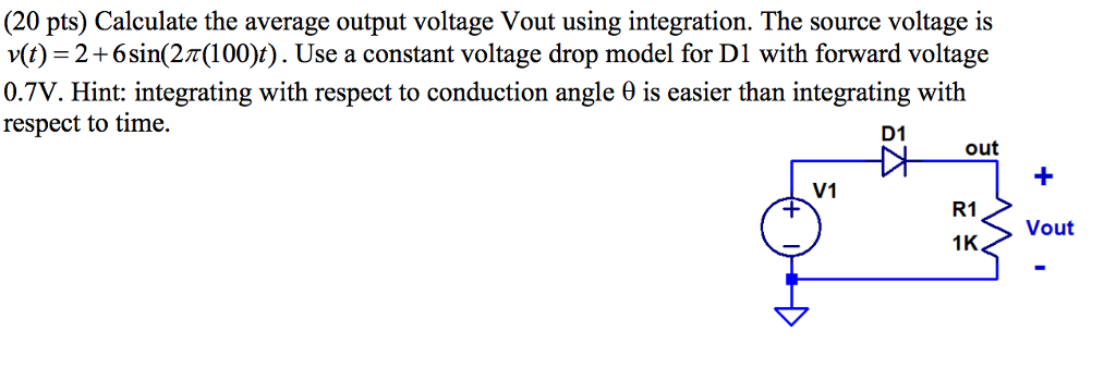 Solved Calculate the average output voltage Vout using | Chegg.com