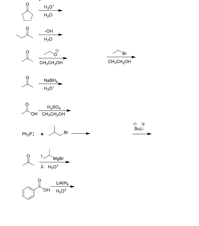 Solved H30 H2O OH H20 CH CH OH NaBH H2O H2SO4 OH CH3CH2OH | Chegg.com