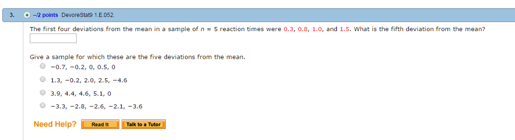 Solved The first four deviations from the mean in a sample | Chegg.com