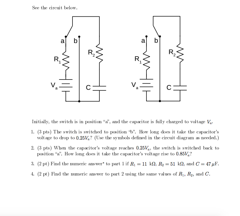 Solved Initially, the switch is in position ''a'', and the | Chegg.com