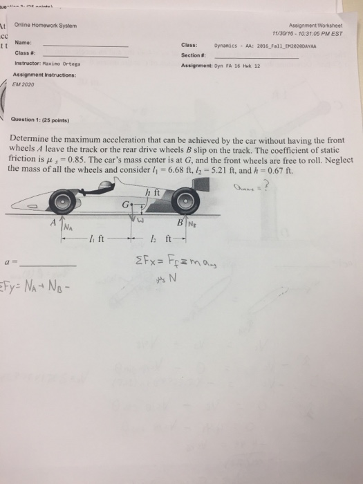Solved Determine the maximum acceleration that can be | Chegg.com