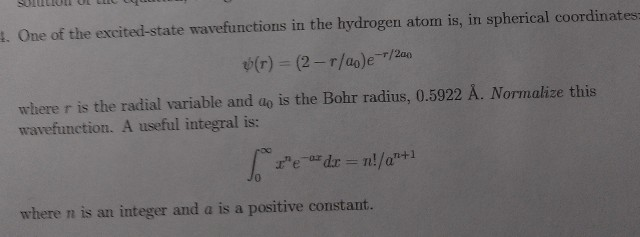 Solved One of the excited-state wave functions in the | Chegg.com