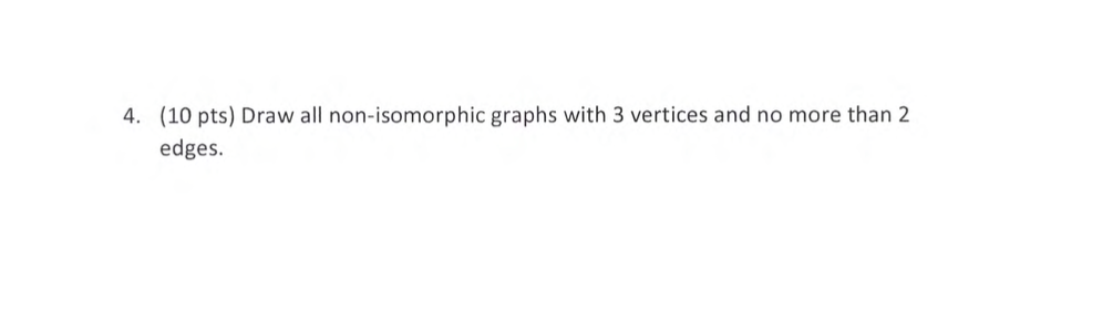 Solved (10 pts) Draw all non-isomorphic graphs with 3 | Chegg.com