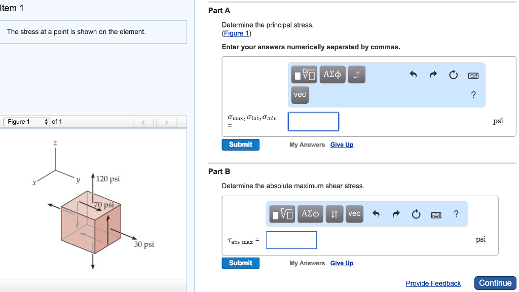 Solved The stress at a point is shown on the element. | Chegg.com