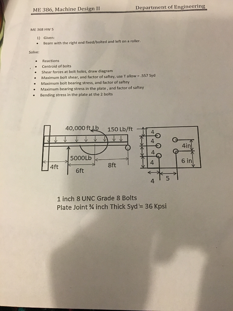 Solved ME 386, Machine Design II Department of Engineering | Chegg.com