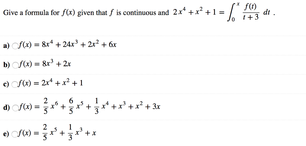 Solved Give a formula for f(x) given that f is continuous | Chegg.com