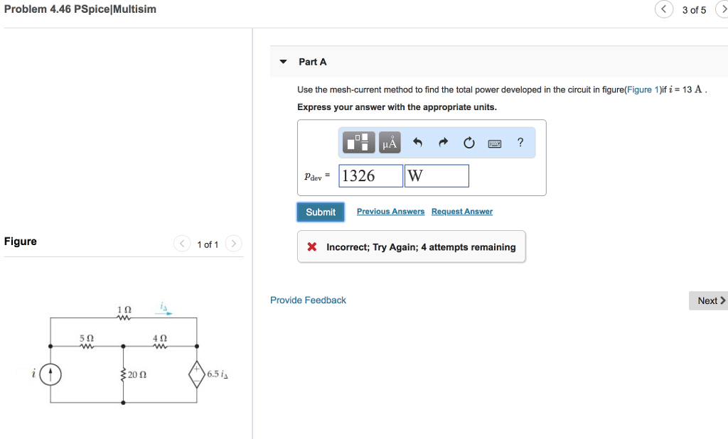 Solved Problem 4.46 PSpice Multisim 3 of 5> VPart A Use the | Chegg.com