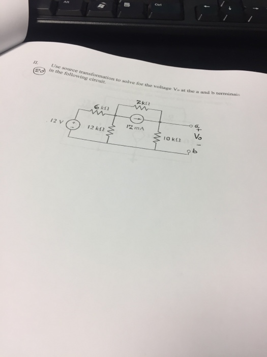 Solved Use source transformation to solve for the voltage | Chegg.com