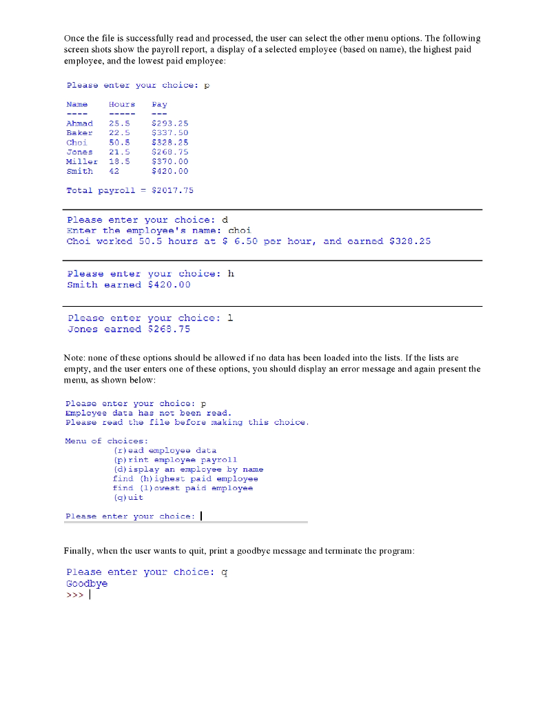 Solved CIS 221 PA5 - Ch6 & Ch13 Employee Payroll Summary: | Chegg.com