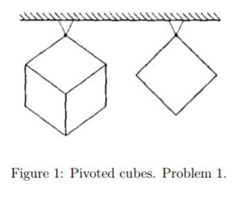 Solved Two identical solid cubes are pivoted in two | Chegg.com