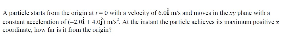 Solved: A Particle Starts From The Origin At T = 0 With A ... | Chegg.com