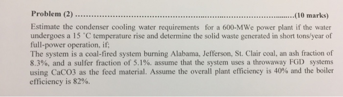 Solved Estimate the condenser cooling water requirements for | Chegg.com