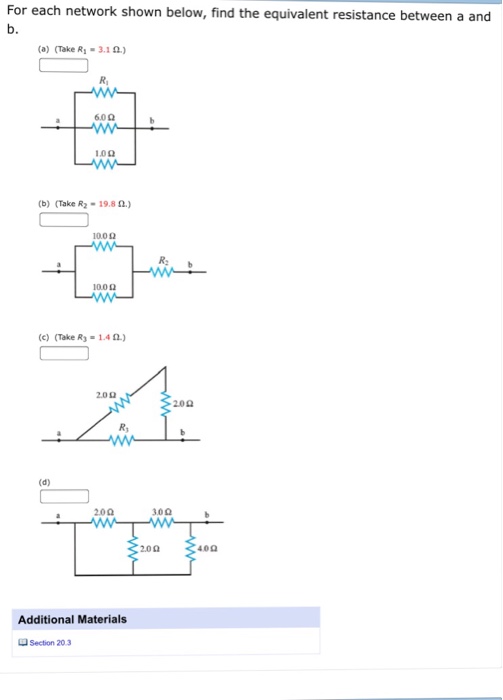 Solved For each network shown below, Find the equivalent | Chegg.com