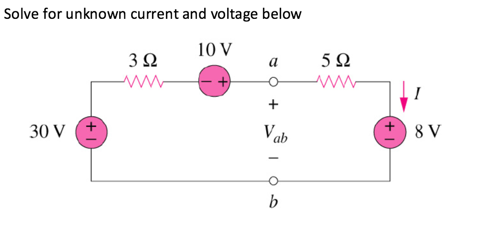 Solved Solve for unknown current and voltage below | Chegg.com