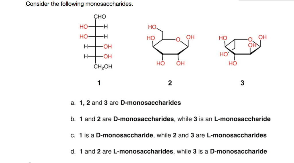 Solved the Consider the following monosaccharides. CHO HO H | Chegg.com