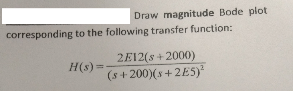 Solved Draw magnitude Bode plot corresponding to the | Chegg.com