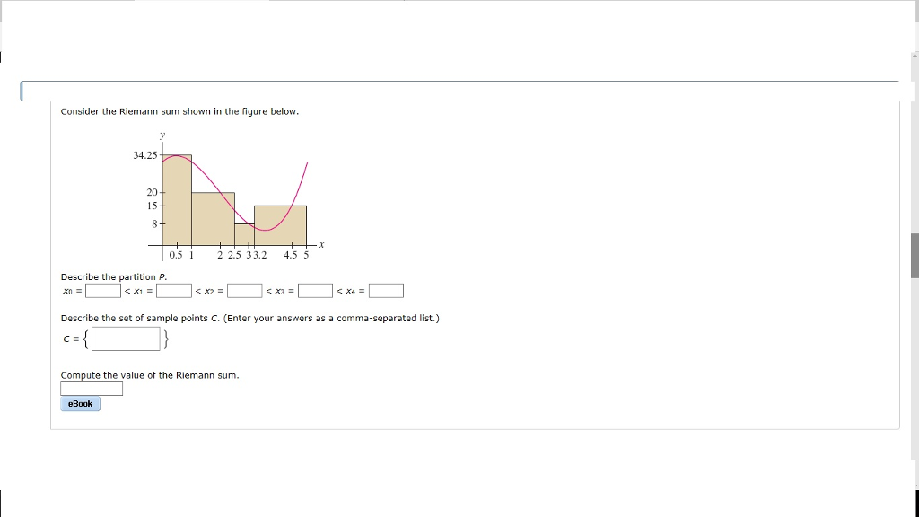Solved Consider the Riemann sum shown in the figure below. | Chegg.com