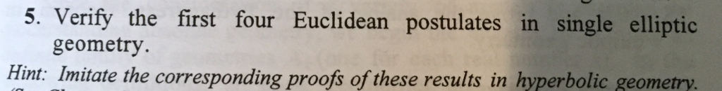 Solved Verify the first four Euclidean postulates in single | Chegg.com