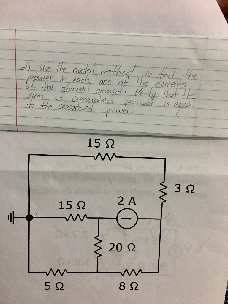 Solved Use the nodal method to find the power in each one of | Chegg.com