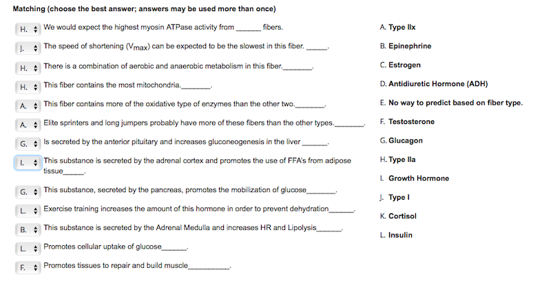 Solved Matching (choose the best answer; answers may be used | Chegg.com