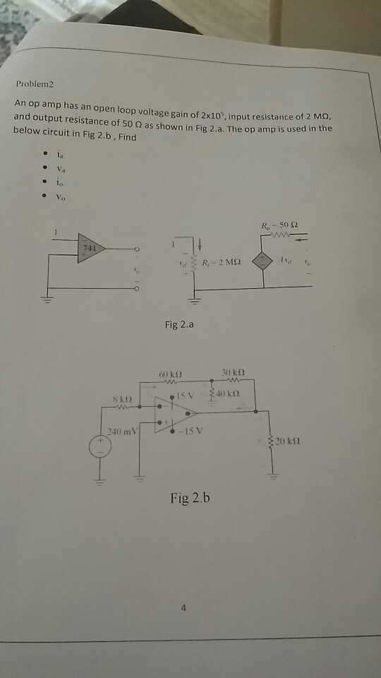 Solved Problem2 An op amp has an open loop voltage gain of | Chegg.com