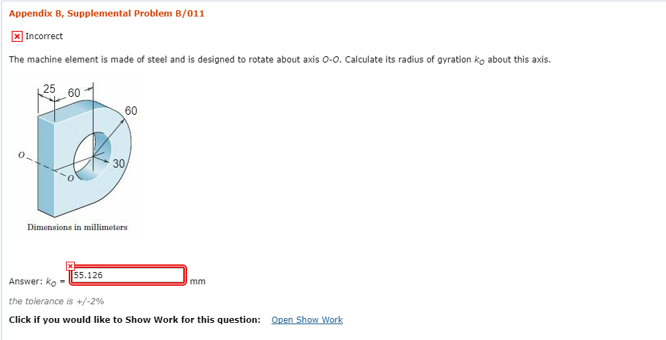 Solved The machine element is made of steel and is designed | Chegg.com