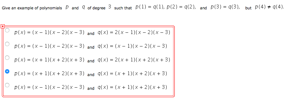 Solved Give an example of polynomials p and q of degree 3 | Chegg.com