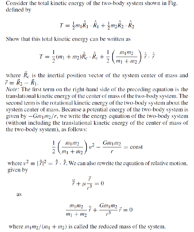 Solved Consider the total kinetic energy of the two-body | Chegg.com