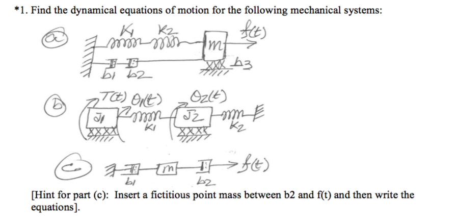 Solved #1. Find the dynamical equations of motion for the | Chegg.com