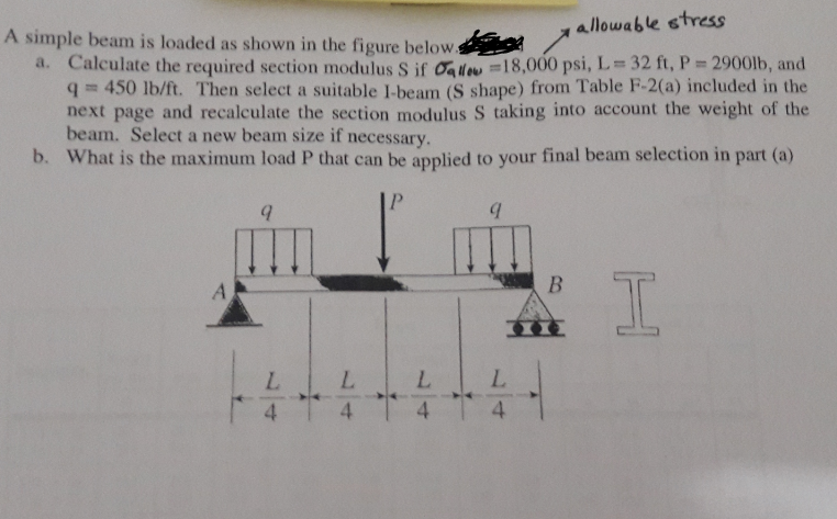 Solved allowable stress a. Calculate the required section | Chegg.com