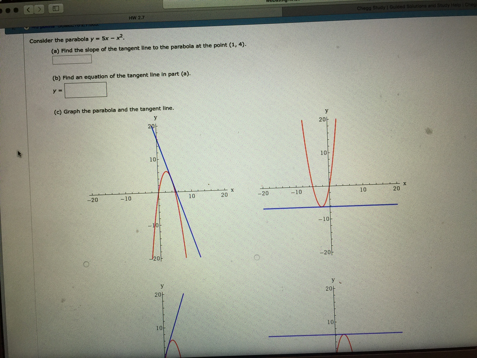 Solved Consider the parabola y = 5x - x^2. Find the slope of | Chegg.com