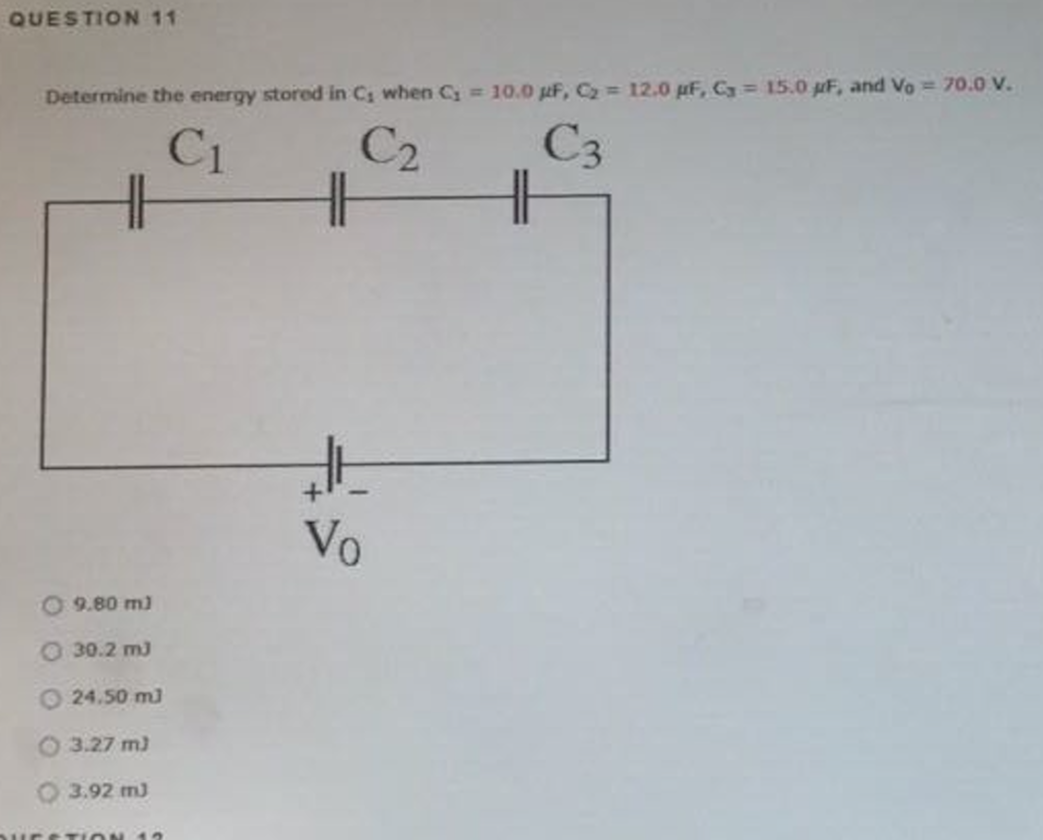 Solved Determine the energy stored in C_1 when C_1 = 10.0 mu | Chegg.com